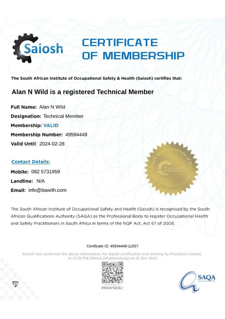 SAIOSH Membership - Bawith SHEQ
